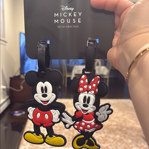 Disney | Other | Disney Mickey And Minnie Mouse Bag Tags Red And Black ...